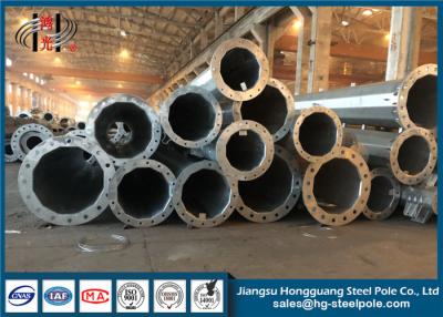 China Direct Buried Galvanized Steel Pole , Transmission Lines Steel Power Pole for sale
