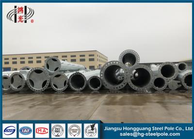 China Flange Connected Electrical  Steel Power Pole / OEM Power Distribution Poles for sale