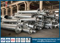 China Hot Roll Steel Electric Pole , Transmission Steel Pole With Flange Connection for sale