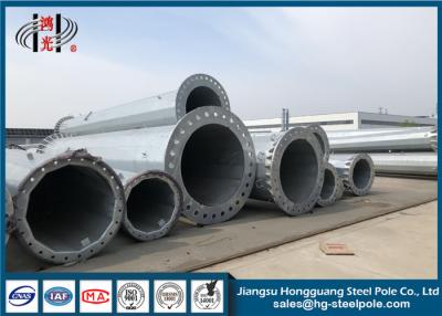 China Electric Steel Tower Pole , Steel Transmission Poles Flange Joint for sale