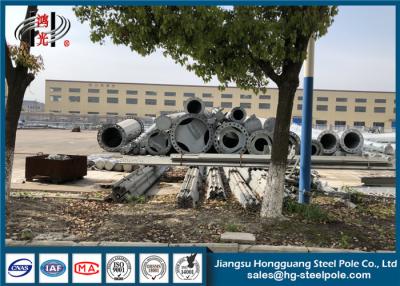 China 69KV Power Transmission Line HDG Electric Steel Tubular Pole 132KV for sale