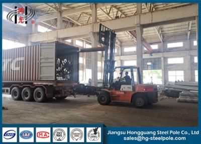 China Philippines Galvanized Octagonal Steel Power Pole With Climbing Ladder for sale