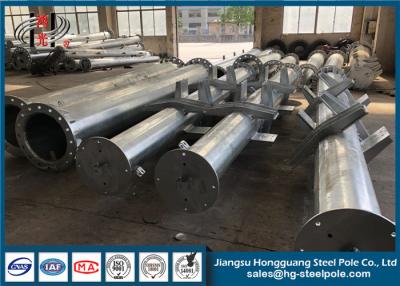China Polygonal Hot Roll Steel Electric Pole / Q235 Hot Dip Galvanized Steel Pole for sale