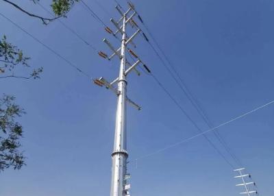 China Electrical Steel Transmission Line Tubular Power Pole With Anchor Bolt Q235 for sale