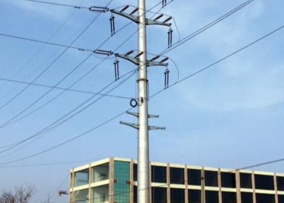 China Scar Electrical Power Transmission Steel Poles 35KV With Flange Connection for sale