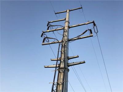 China 40FT 8 Sides Galvanized Steel Electrical Power Pole With Luminous Painting for sale