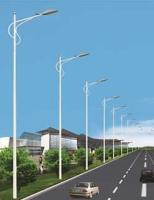 China 15m Steel Light Pole with Single Arm for Parking Lot Lighting Q235 3mm Wall for sale