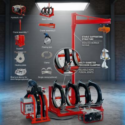 China 1200MM HDPE Pipe Manual Butt Fusion Welding Machine 220V Hydraulic Hot Melt for sale