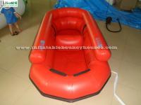China Custom Made Lake Inflatable Rubber Boat 2.4m x 1.28m Lead Free PVC Tarpaulin for sale