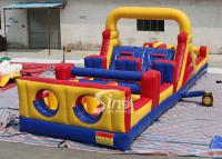 China Commercial Kids Inflatable Obstacle Course 37ft Long with Pillows Slides Tunnels for sale