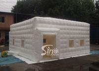 China 6x6m small white pvc inflatable cube tent with removable windows on 4 sides for sale