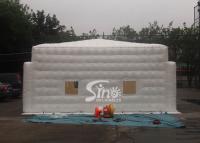 China 6x6m small white pvc inflatable cube tent with removable windows on 4 sides for sale