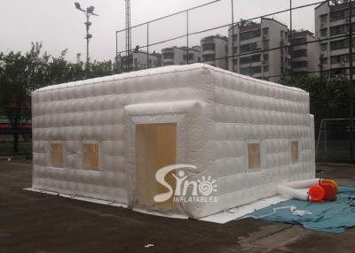 China 6x6m small white pvc inflatable cube tent with removable windows on 4 sides for sale