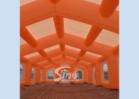 China 23x8m Orange Inflatable Rectangle Tent PVC Coated Nylon Commercial Outdoor Event Tent for sale