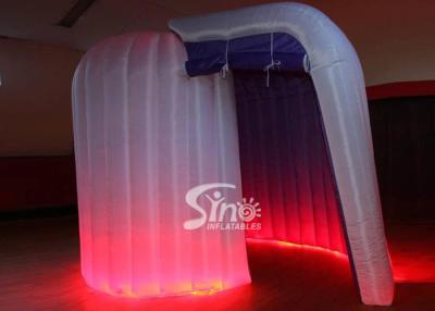China 8ft High Inflatable Photo Booth Enclosure with LED Tube Lights and Removable Door for sale