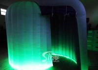 China 8ft High Inflatable Photo Booth Enclosure with LED Tube Lights and Removable Door for sale