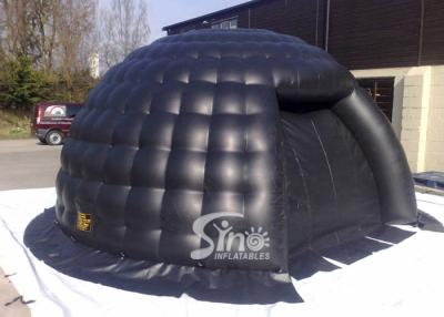 China Black Inflatable Igloo Tent 5m Diameter PVC Tarpaulin with Removable Door for sale