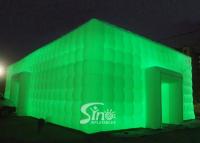 China 20x11m Large Cube Inflatable Wedding Party Tent with LED Lights 300kg for sale