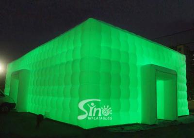 China 20x11m Large Cube Inflatable Wedding Party Tent with LED Lights 300kg for sale