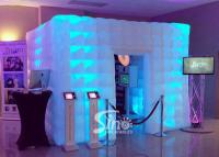 China 4x4m Inflatable Photo Booth with LED Tube Lights for Parties and Events for sale