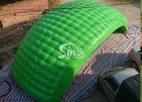 China 9m half hemisphere promotion exhibition inflatable tent with removable banners on front top for sale