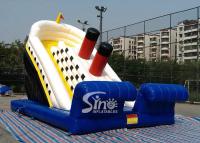 China 21ft High Titanic Ship Inflatable Slide for Kids Outdoor Playground Bounce for sale
