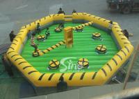 China Customized challenge outdoor inflatable meltdown game with rotative machine for kids for sale