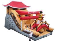 China Giant Samurai Temple Inflatable Castle with Slide 13m x 7.5m Commercial Grade for Outdoor Parties for sale