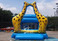 China Blue Mini Giraffe Inflatable Jumper 4m x 3.2m for Kids Party Game Commercial Use for sale