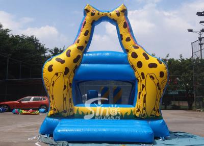 China Blue Mini Giraffe Inflatable Jumper 4m x 3.2m for Kids Party Game Commercial Use for sale