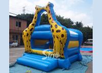 China Blue Mini Giraffe Inflatable Jumper 4m x 3.2m for Kids Party Game Commercial Use for sale