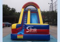 China Commercial Dark Blue Single Lane Inflatable Slide 610g PVC Lead Free Material for sale