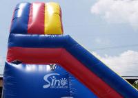 China Commercial Dark Blue Single Lane Inflatable Slide 610g PVC Lead Free Material for sale