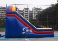 China Commercial Dark Blue Single Lane Inflatable Slide 610g PVC Lead Free Material for sale