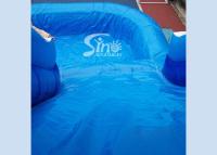China Commercial Inflatable Water Slide with Pool 24ft x 13ft Ocean Blue for Outdoor Parties for sale