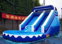 China Commercial Inflatable Water Slide with Pool 24ft x 13ft Ocean Blue for Outdoor Parties for sale