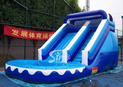 China Commercial Inflatable Water Slide with Pool 24ft x 13ft Ocean Blue for Outdoor Parties for sale