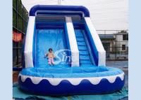 China Commercial Inflatable Water Slide with Pool 24ft x 13ft Ocean Blue for Outdoor Parties for sale