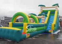 China Commercial Inflatable Water Slide 10m Long Tropical Palm Tree Slip N Slide for Beach Parties for sale
