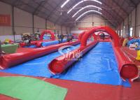 China Custom Inflatable Water Slip N Slide 300m Long for Kids and Adults Outdoor Fun for sale