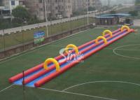 China Custom Inflatable Water Slip N Slide 300m Long for Kids and Adults Outdoor Fun for sale