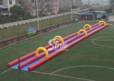 China Custom Inflatable Water Slip N Slide 300m Long for Kids and Adults Outdoor Fun for sale