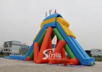 China Commercial Inflatable Water Slide with Pool 30m x 10m x 10m for Beach Parks for sale