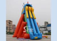 China Commercial Inflatable Water Slide with Pool 30m x 10m x 10m for Beach Parks for sale