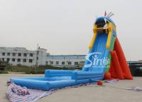 China Commercial Inflatable Water Slide with Pool 30m x 10m x 10m for Beach Parks for sale