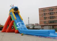 China Commercial Inflatable Water Slide with Pool 30m x 10m x 10m for Beach Parks for sale