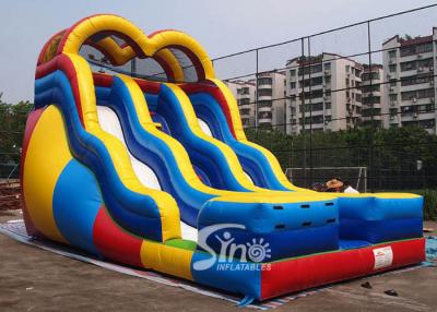 China 18 ft high adults colorful double lane inflatable slide for outdoor enterainment for sale