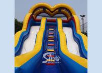 China 18 ft high adults colorful double lane inflatable slide for outdoor enterainment for sale