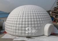 China 18m White Giant Inflatable Igloo Dome Tent with 3 Tunnel Entrances for Parties for sale