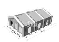 China 12x8m Rectangle White Wedding Party Inflatable Tent with Big Windows PVC Tarpaulin for sale
